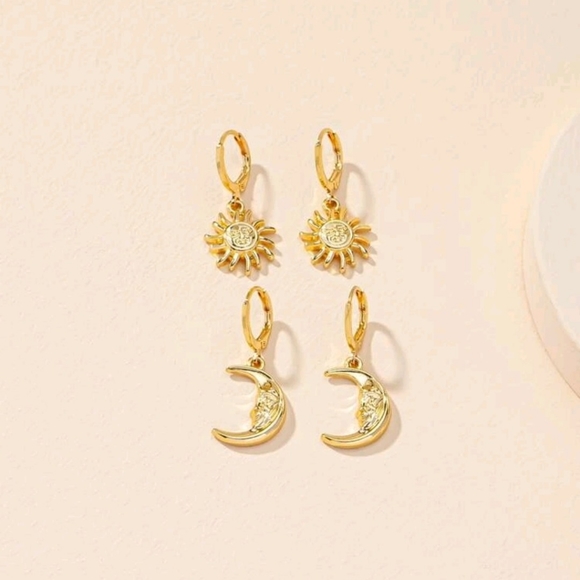 Jewelry | Moon Sun Drop Earrings | Poshmark